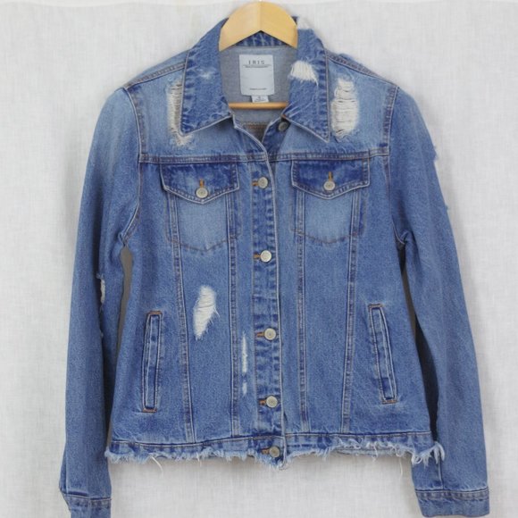 iris | Jackets & Coats | 0 Cotton Denim Predestroyeddistressed Ladies ...